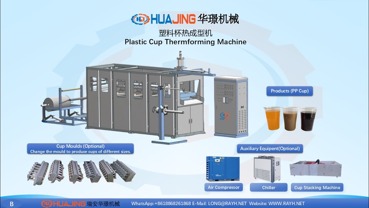 PLASTIC CUP MACHINE-CUP MAKING MACHINE-CUP THERMOFORMING MACHINE - YouTube