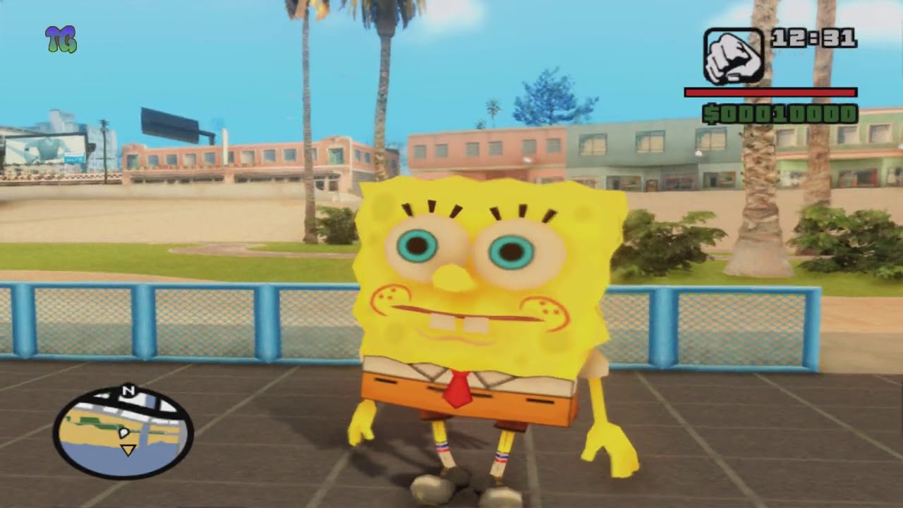 Ucok Jadi Spongebob Penjaga Pantai - GTA Lucu Indonesia Dyom - YouTube