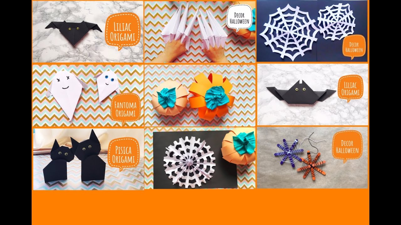 9 Decoratiuni DIY pentru Halloween din Hartie - YouTube