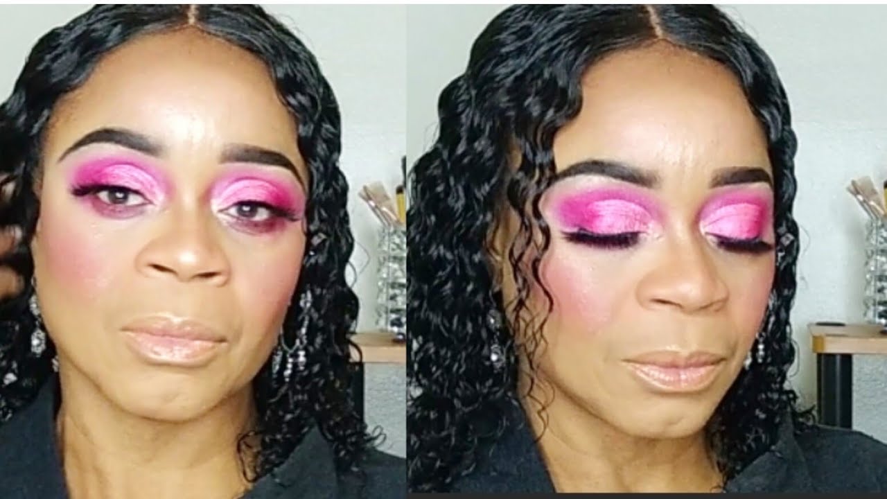 Pink cut crease using drugstore products | it's clarice - YouTube