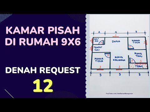 Denah Request 12 - Rumah 9x6 Meter 2 Kamar Pisah