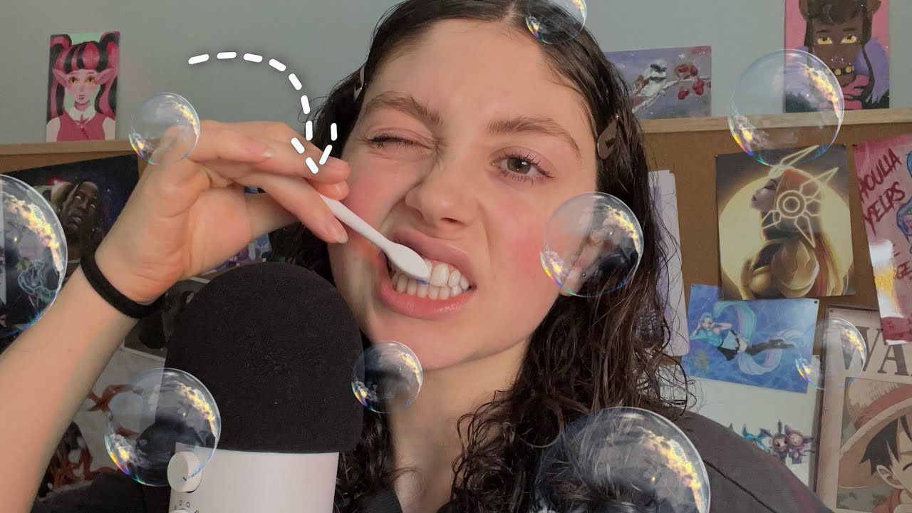 ASMR | Soft Teeth Brushing and Mouth Sounds ( new trigger ) - YouTube