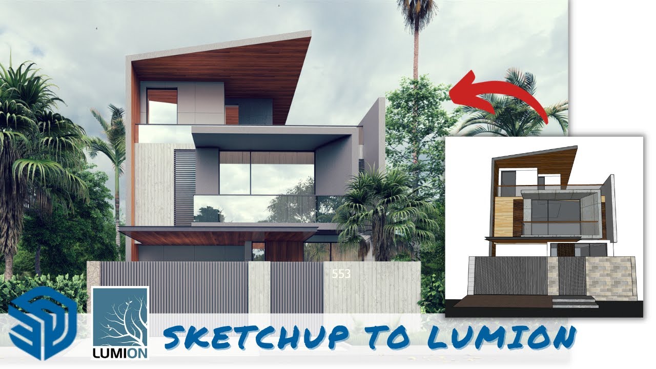 Designing a Modern House Elevation: SketchUp Modeling and Lumion ...