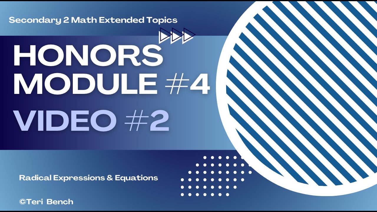 Secondary 2 Math Ext Topics Honors Module #4 Video #2 - YouTube
