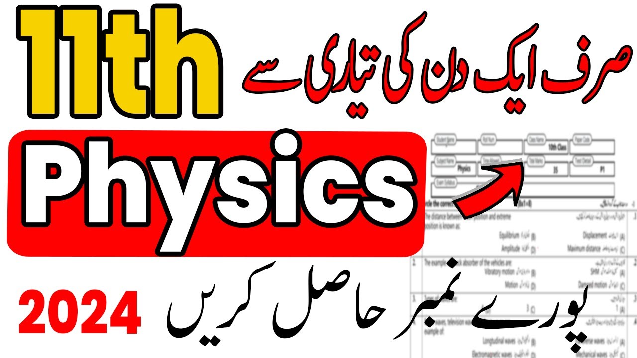 11th Class physics Most Imp Questions Guess Paper 2024 | FSc Physics Part 1 Imp Guess Paper 2024 ...