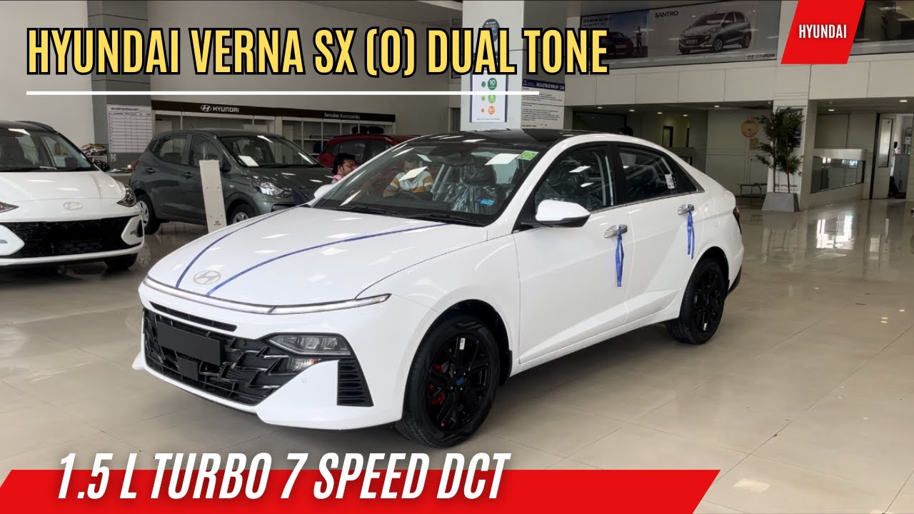2023 Hyundai Verna 1.5 Turbo 7DCT Dual Tone Atlas white & Black # ...
