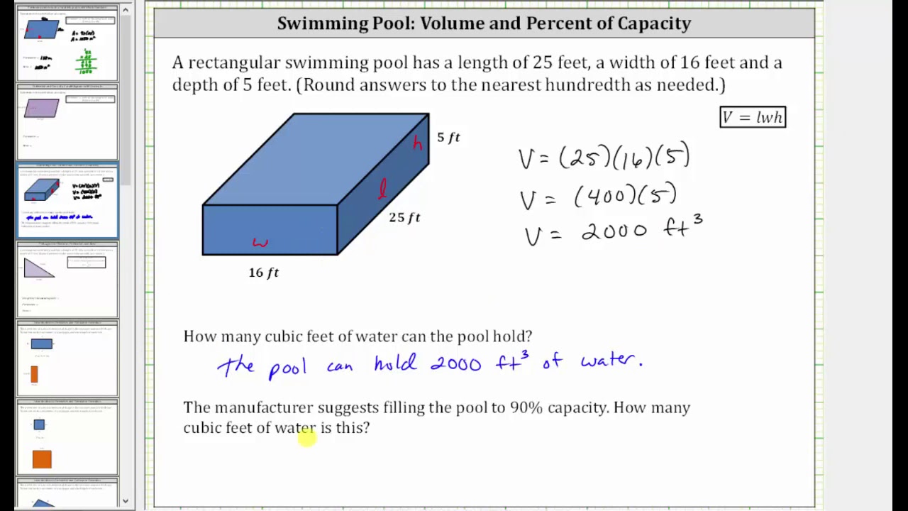 Determine The Percent Of A Volume Of A Rectangular Pool Box YouTube Determine The Percent Of A Volume Of A Rectangular Pool Box YouTube