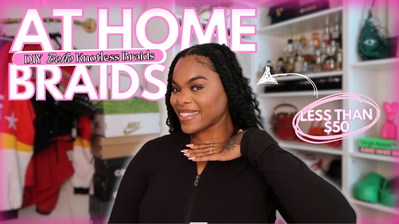 HOW TO| DIY BOHO KNOTLESS BRAIDS OVER LOCS| SISTERLOCK STYLES| TUTORIAL ...