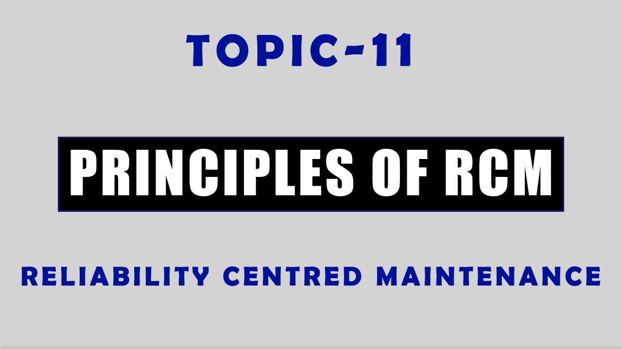 Principle of Reliability centered maintenance (RCM) & explain of ...