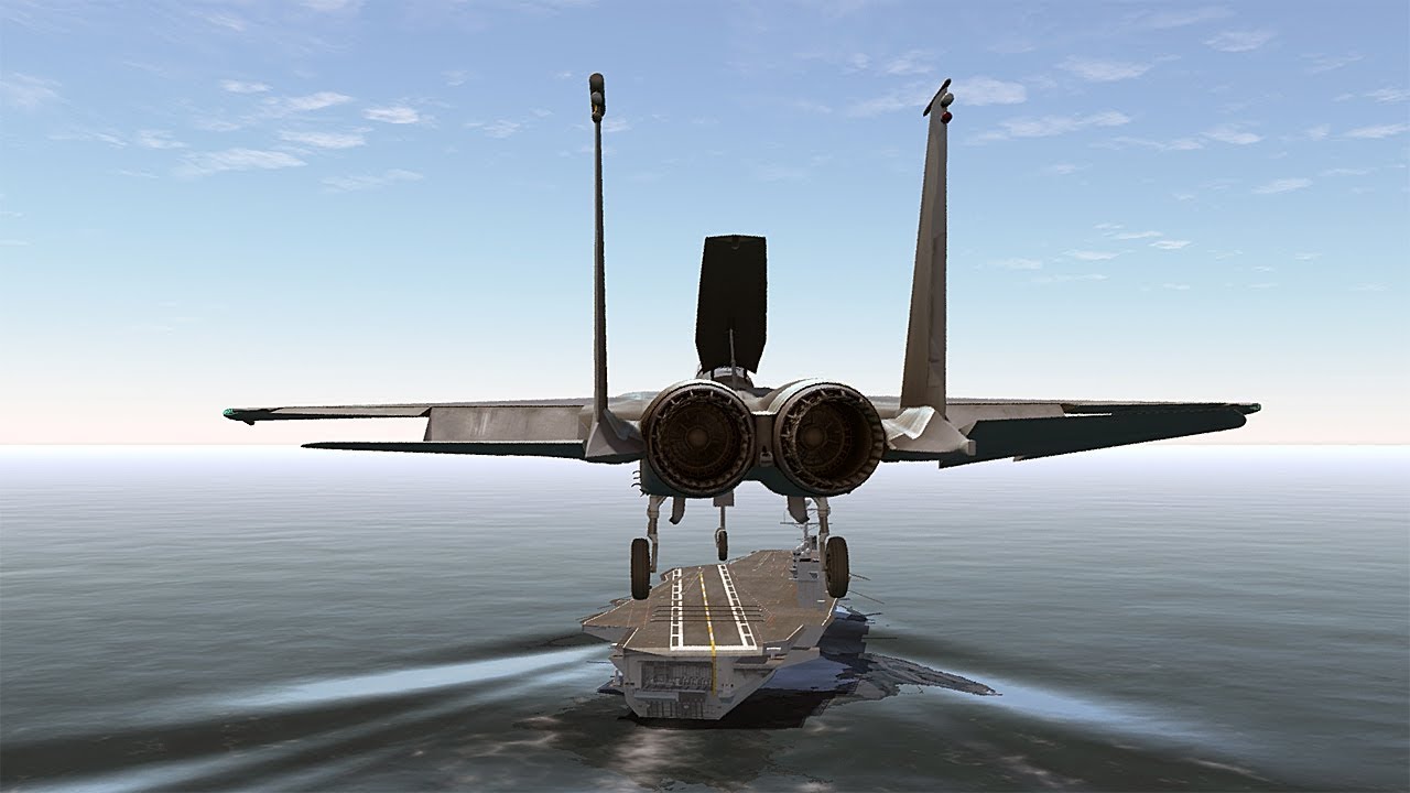 DCS: Thử hạ cánh F-15 xuống tàu sân bay (F-15 landing on aircraft ...