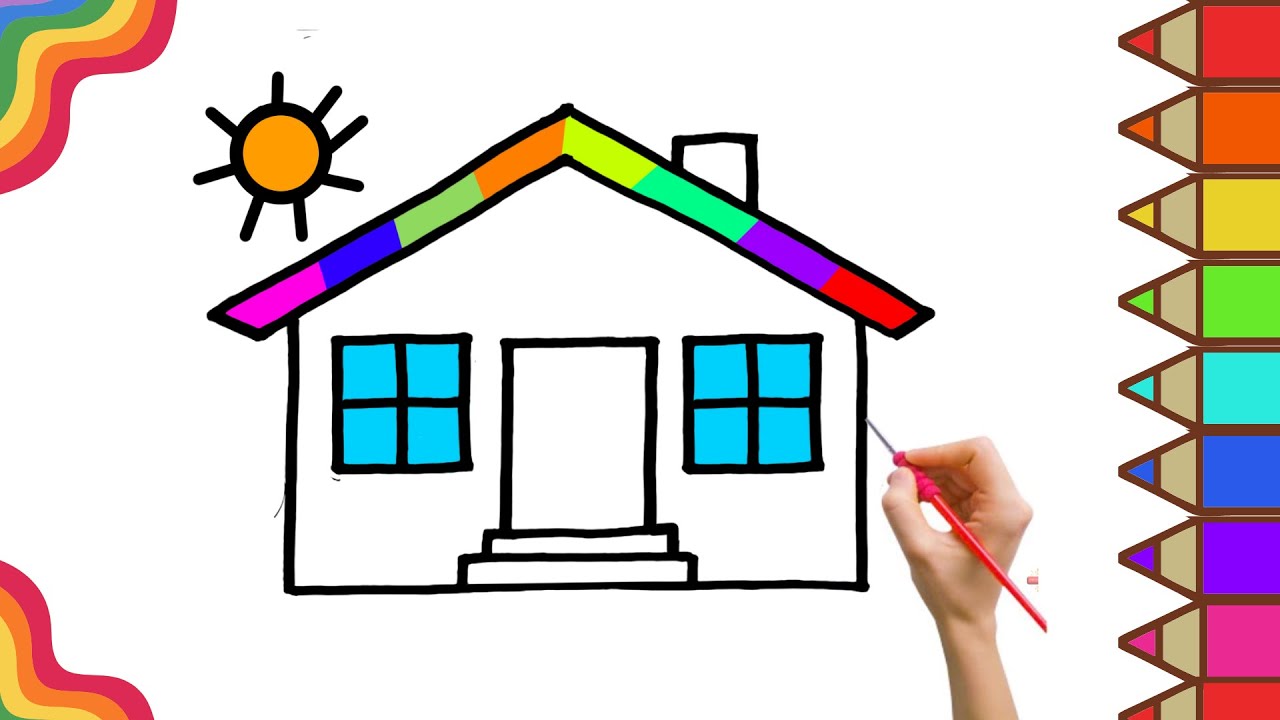 How to Draw a House Easy Step by Step - YouTube