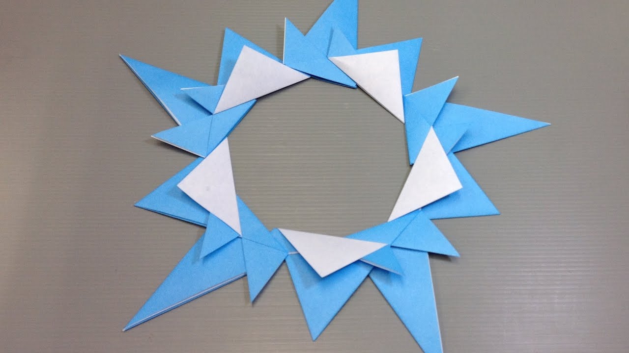 Easy Origami Christmas Ice Cyrstal Wreath - YouTube
