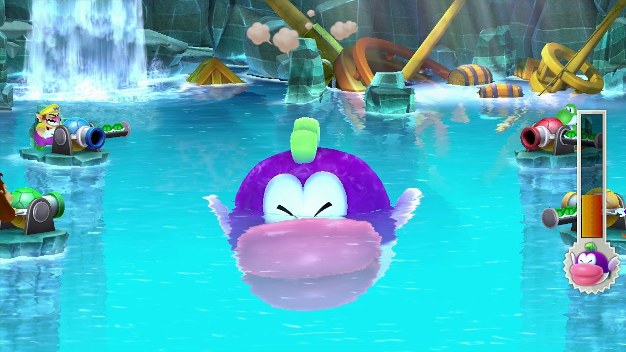 Mario Party 10 minigame: Mega Cheep Chomp's Shell Shock 60fps - YouTube