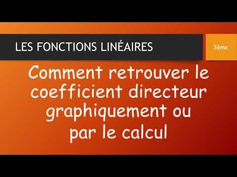 COMMENT RETROUVER LE COEFFICIENT D'UNE FONCTION LINÉAIRE GRAPHIQUEMENT ...