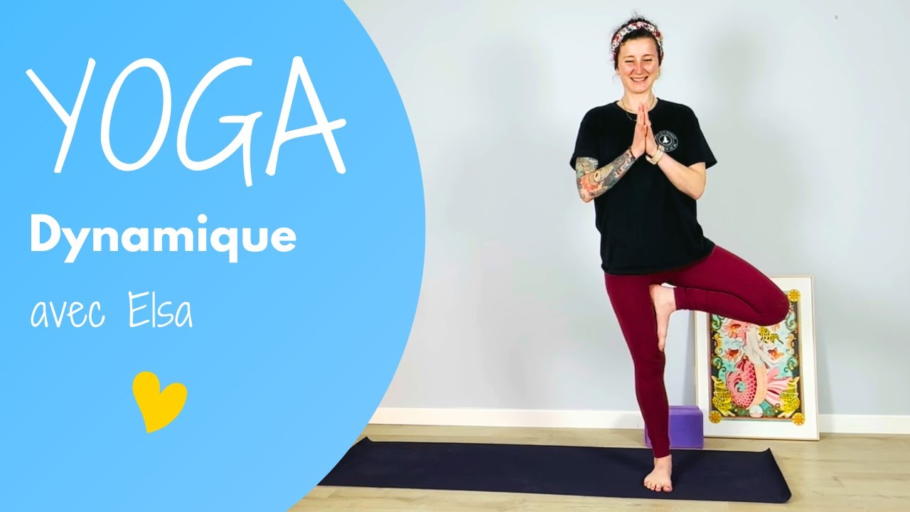 Yoga dynamique jambes et cœur☀️ avec Elsa - YouTube
