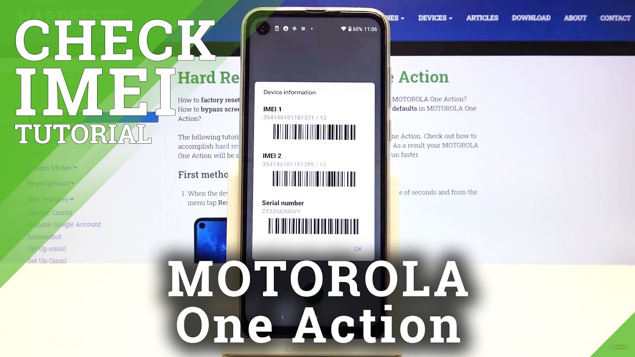 How to Check IMEI and SN in MOTOROLA One Action– IMEI Information and ...