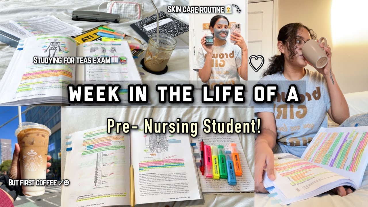 WEEK IN THE LIFE OF A PRE NURSING STUDENT | STUDY WITH ME + night time ...