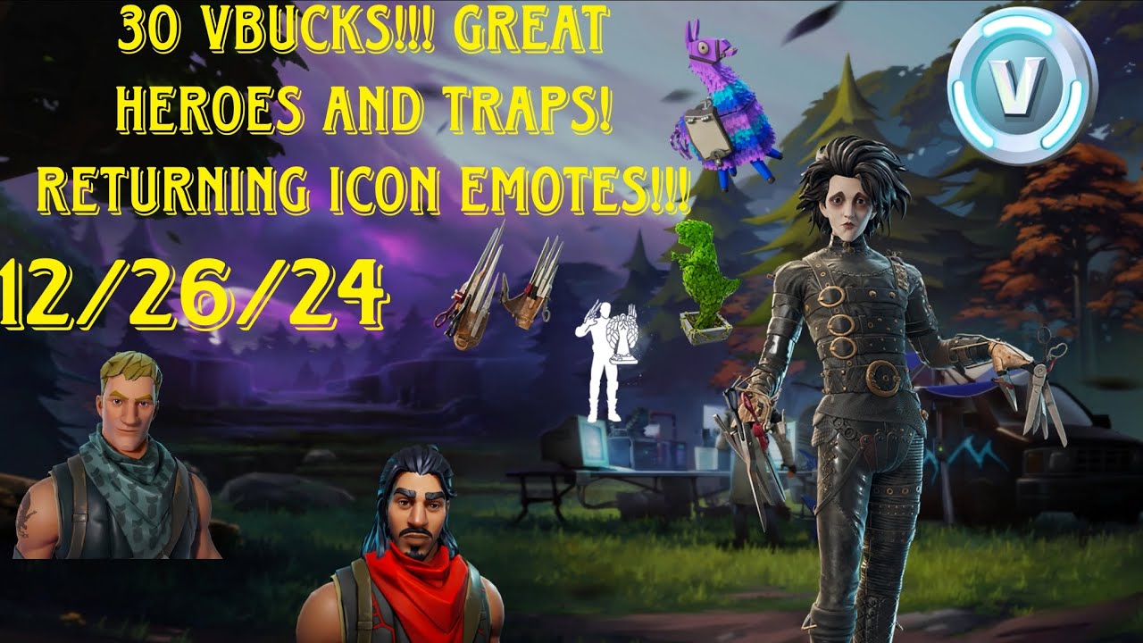 30 Vbucks, Great heroes and Traps, Returning Icon Emotes!!! - YouTube