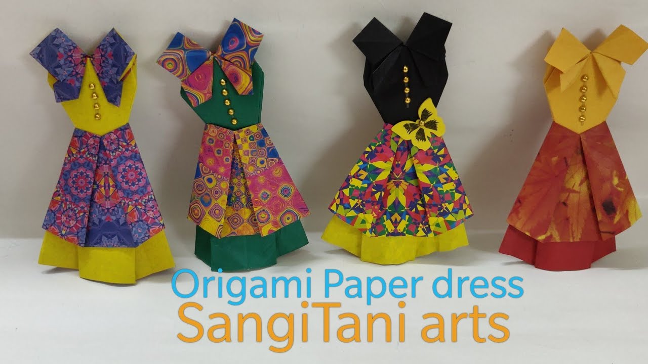 #Origami paper dress | how to make easy paper dress | #diy - YouTube