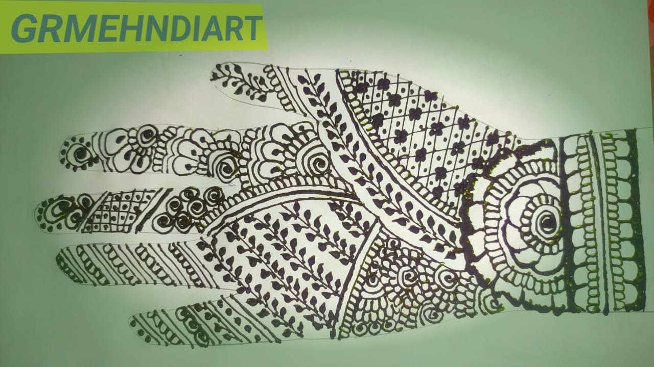 Mehndi Practice on drawing Book | Practice Hand for Mehndi - YouTube