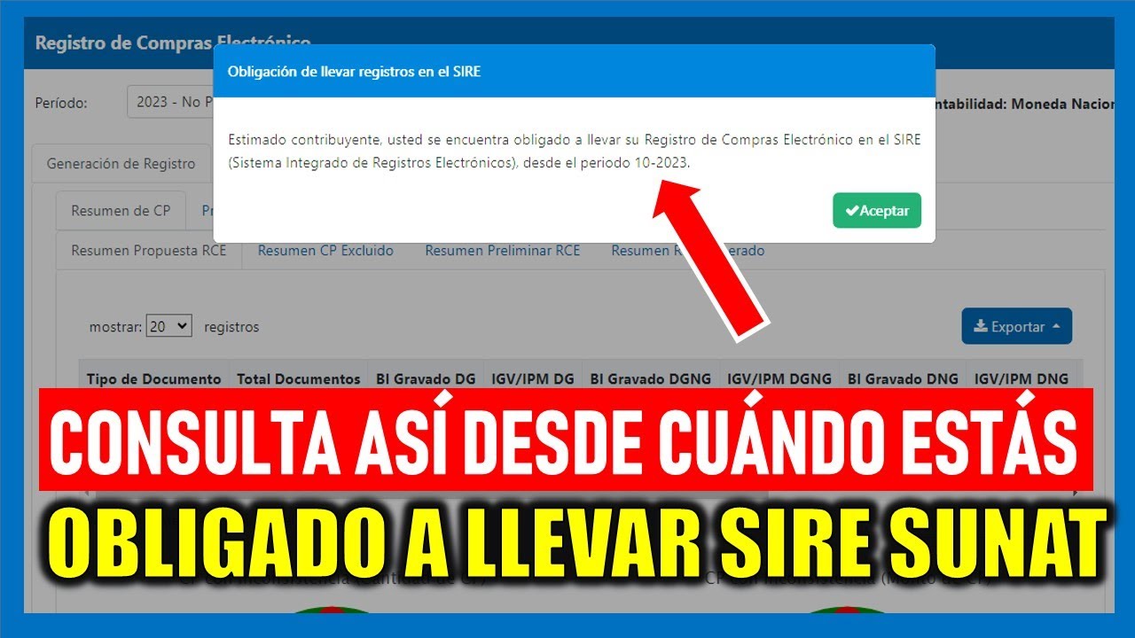 SIRE SUNAT 2023 | Consulta así desde cuando estás obligado a llevar el ...