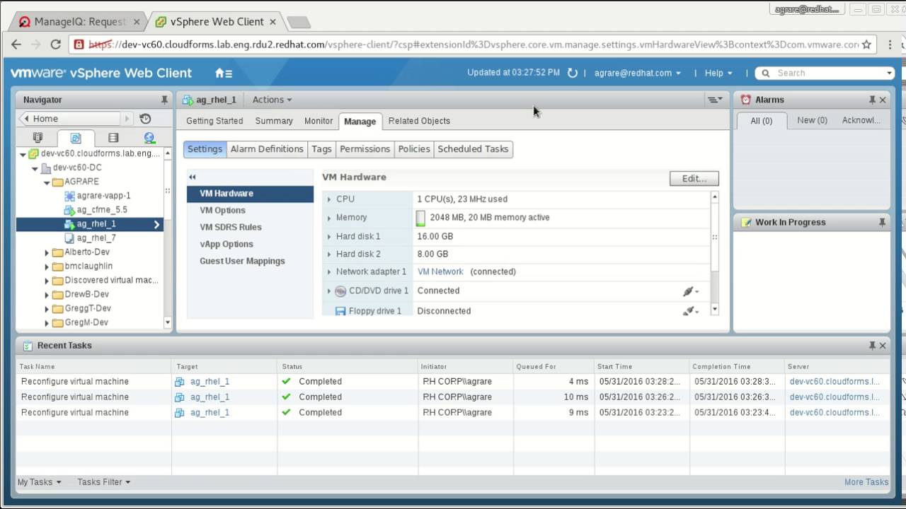 VMware vSphere Reconfigure Demo - ManageIQ Design Summit 2016 - YouTube