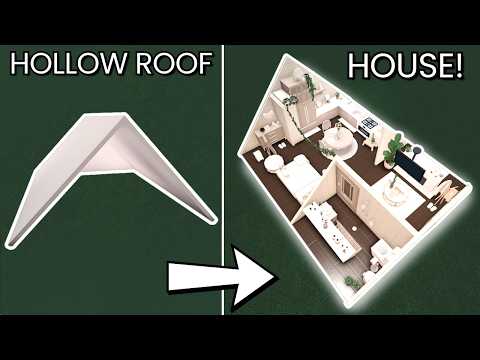 Building the HOLLOW GABLE ROOF Into a HOUSE in Bloxburg!