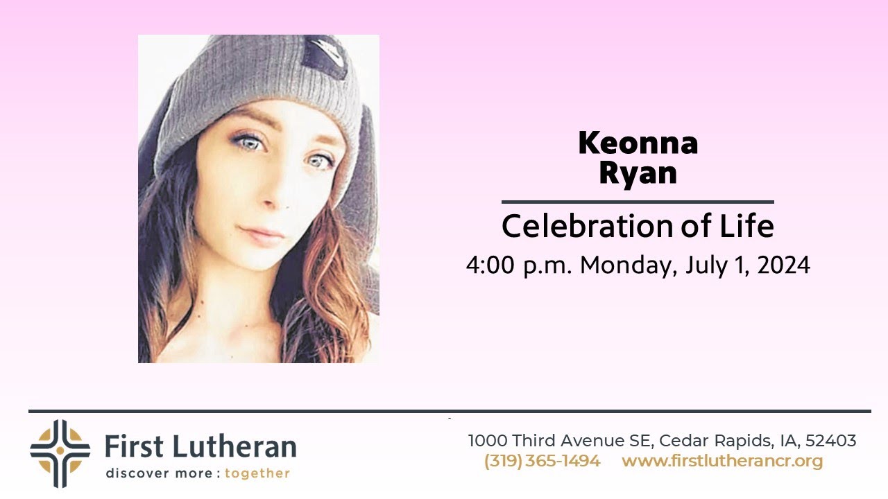 Celebration of Life: Keonna Ryan - 4:00 p.m. Monday, July 1, 2024 - YouTube