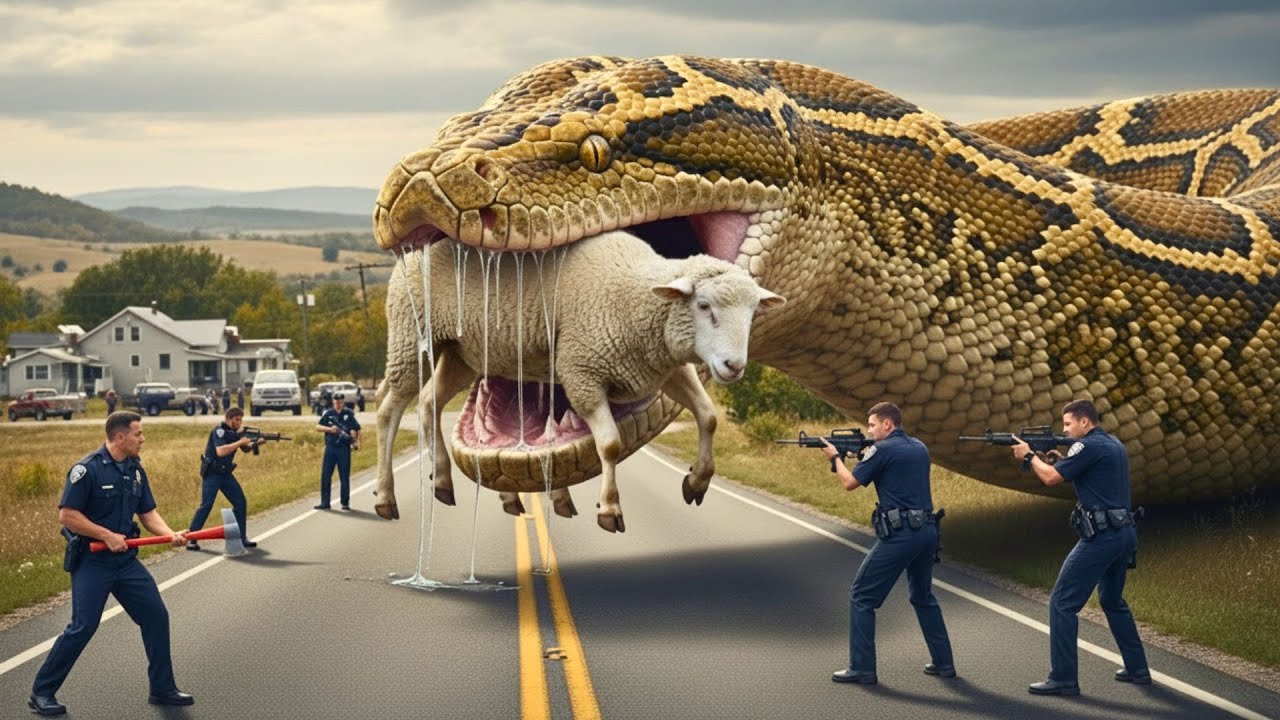 Brave rescue team fights giant python to save innocent sheep 🐍 - YouTube