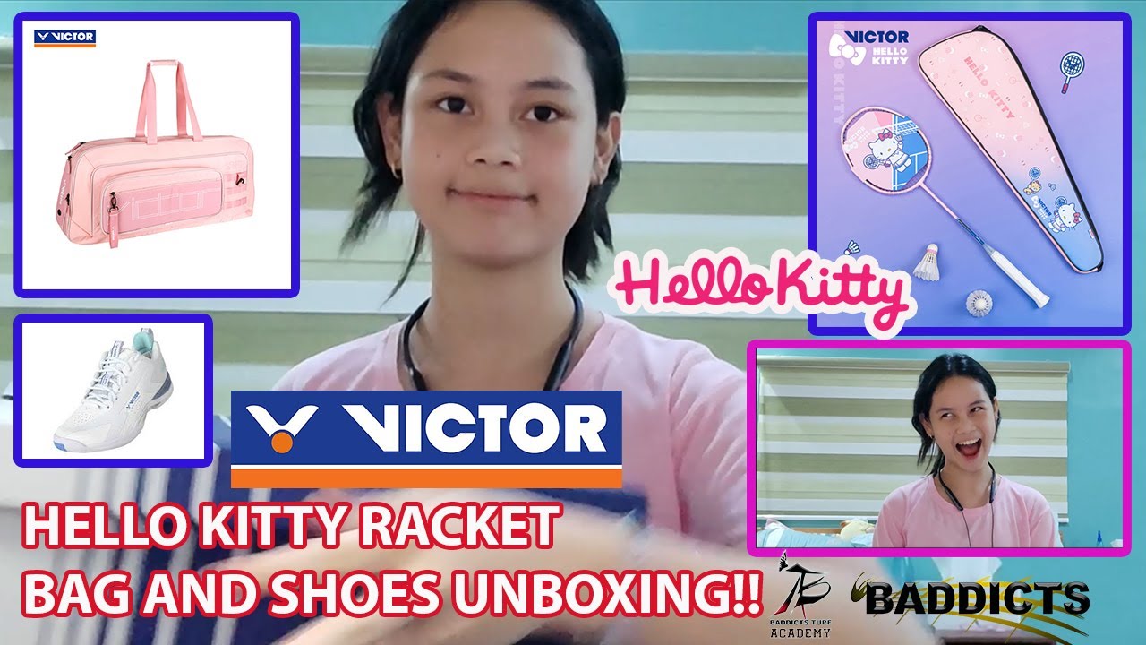 Hello Kitty Victor Racket, Victor Bag and Victor Blue Shoes! - YouTube