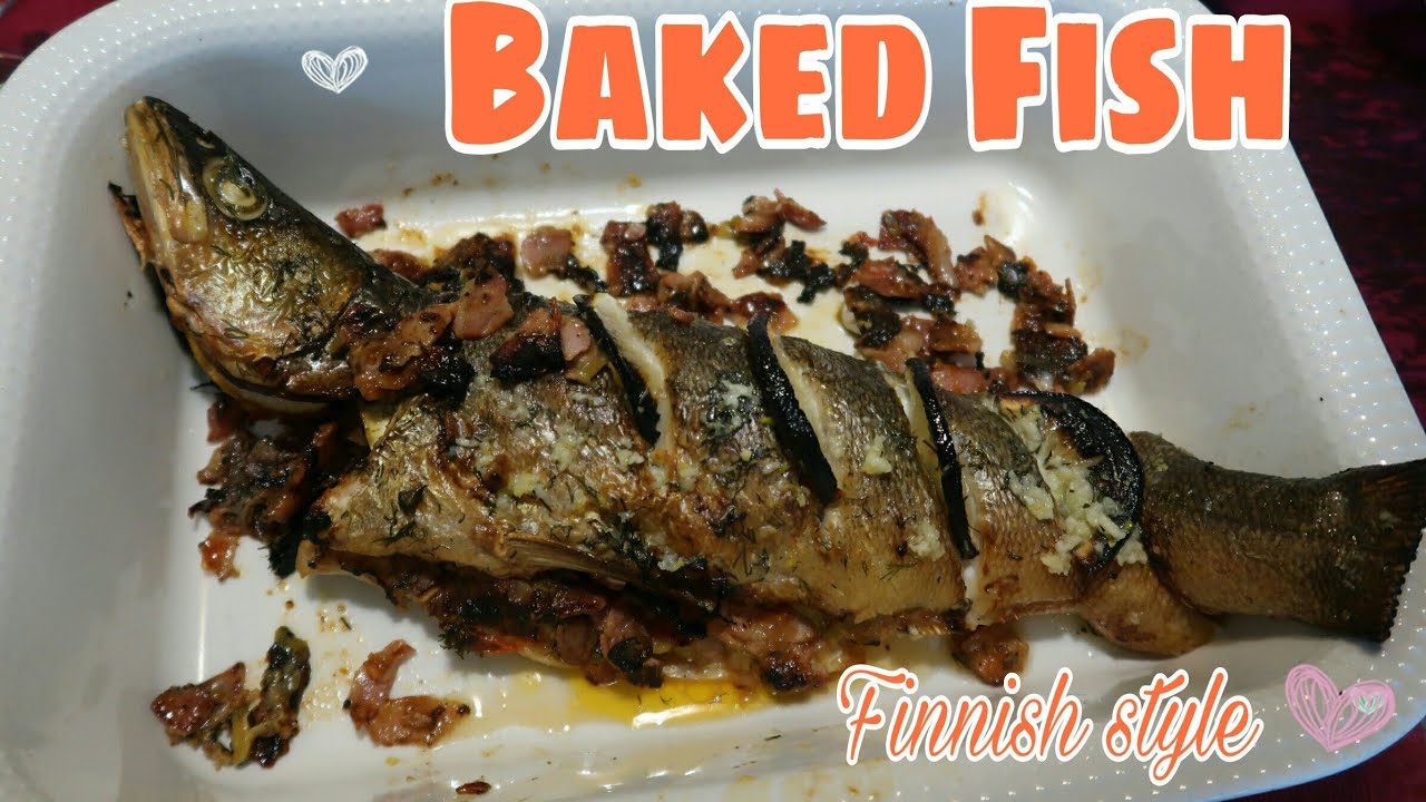 Kuha kala uunissa||Baked Zander whole Fish||easy way to make - YouTube