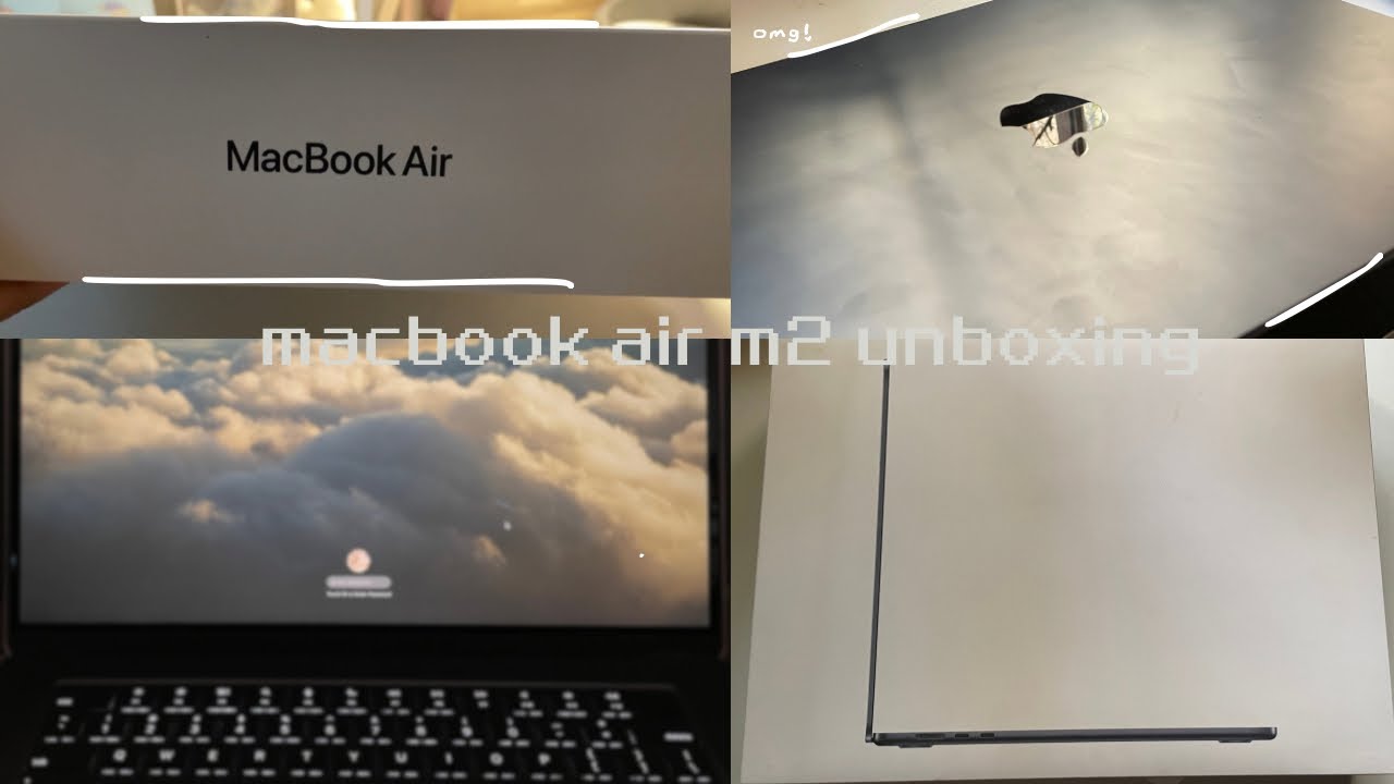 macbook air m2 unboxing | midnight blue | relaxing music - YouTube