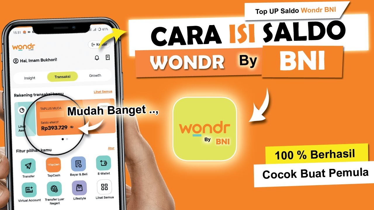 Cara TOP UP / ISI Saldo Wondr By BNI Bagi Pemula - YouTube
