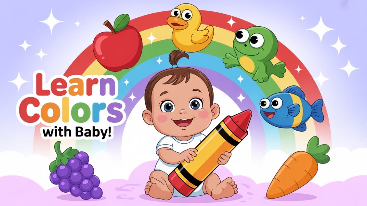Baby Color Song 🎨 | Learn Colors with Brush & Rhyme | nursery rhymes ...