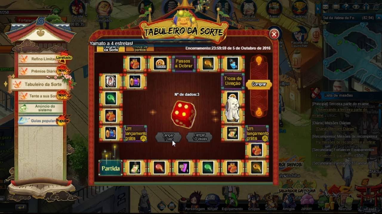 30X DADO DA SORTE EM BUSCA DO IRUKA 3 STARS // NARUTO ONLINE - YouTube