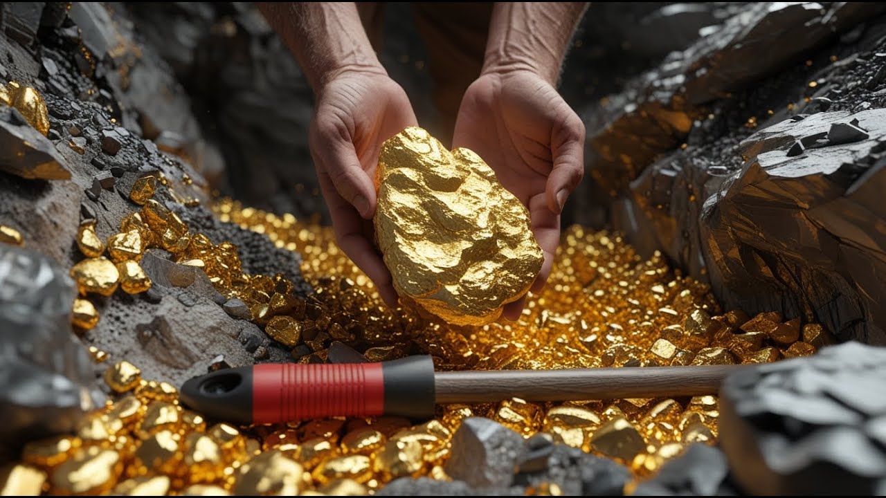 Top Amazing Video! Digging gold Nuggets at Mountain, Mining Gold, Gold ...