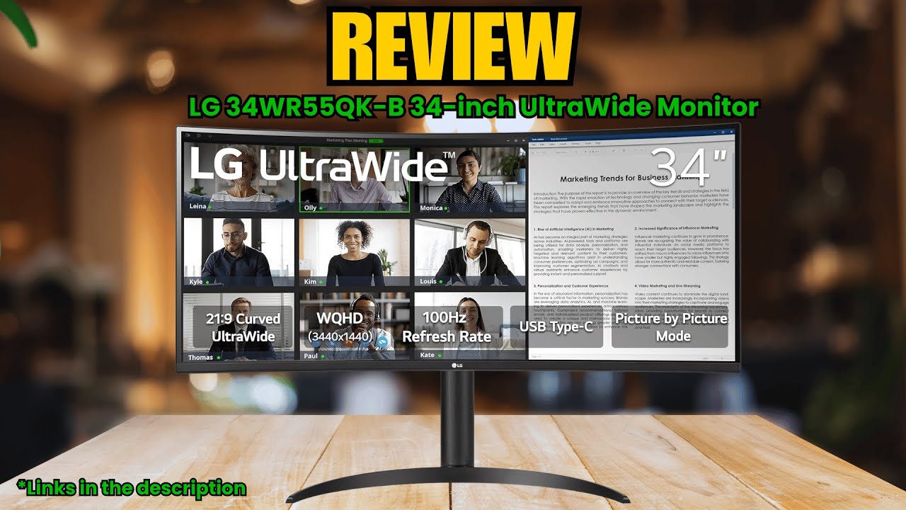 LG 34WR55QK-B UltraWide Monitor Review | Best 34-inch WQHD Curved ...