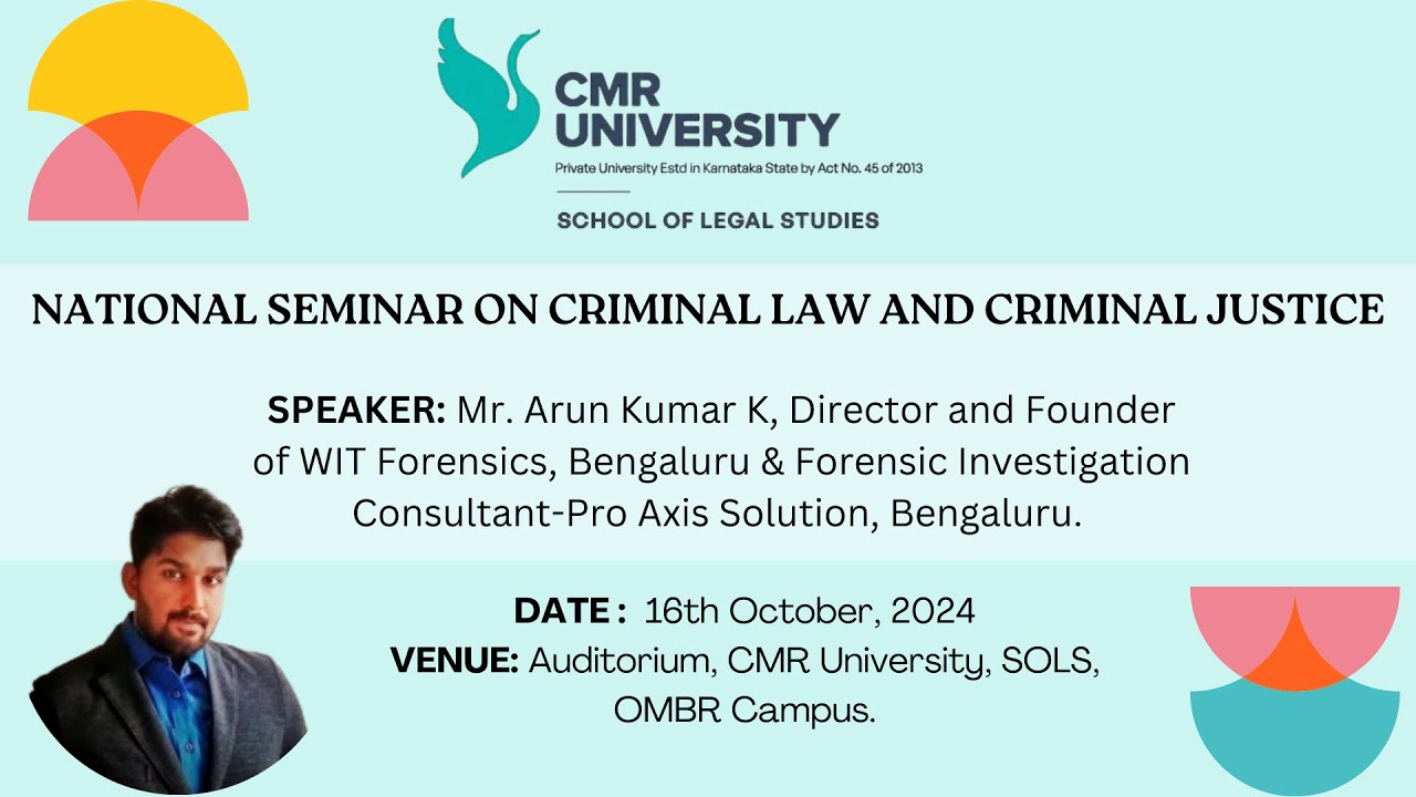 Mr. Arun Kumar K on 'White Collar Crime and Criminal Law' - YouTube