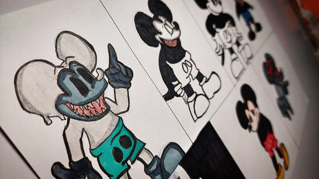 DRAWING MICKEY MOUSE TREASURE ISLAND Full Week | Friday Night Funkin ...