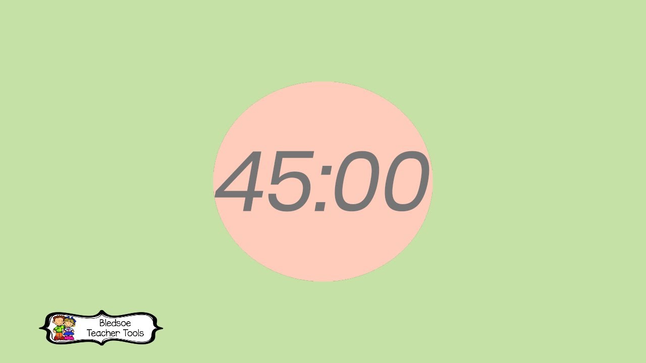 Pulsing Calm Down Classroom Timer with Music - 45 Minutes - YouTube