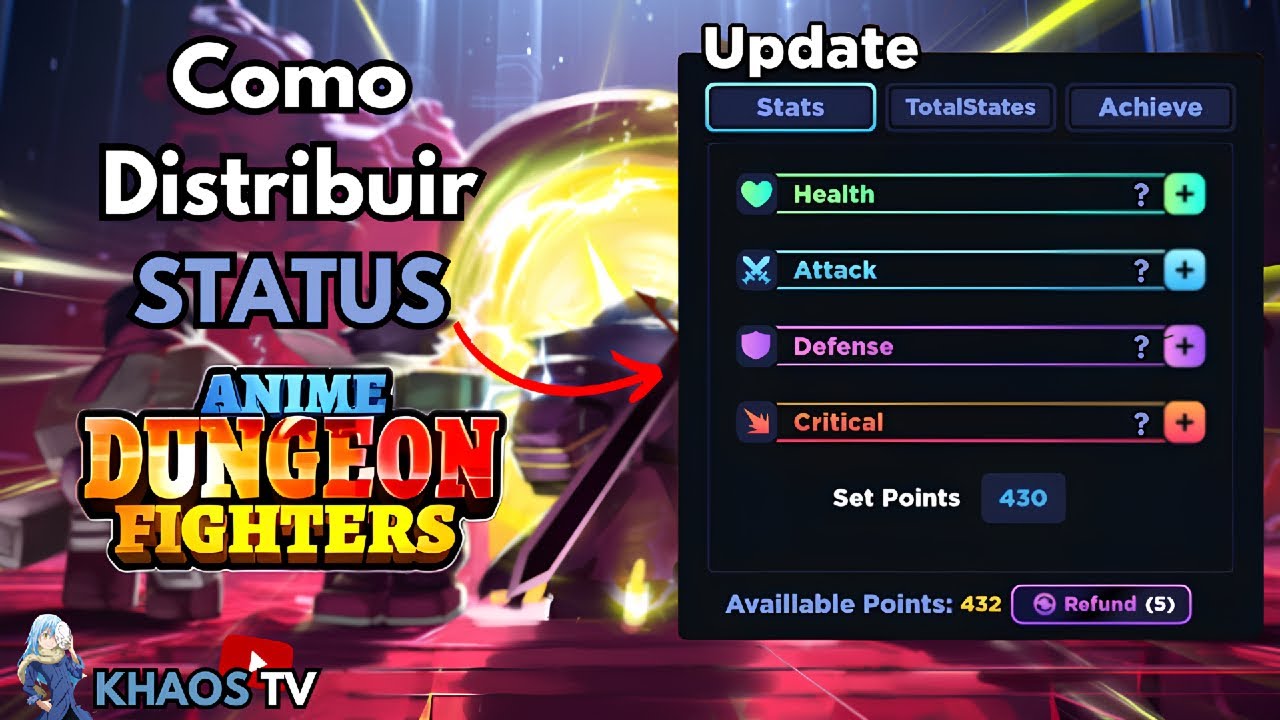 Como Distribuir Status! Anime Dungeons Fighters! - YouTube
