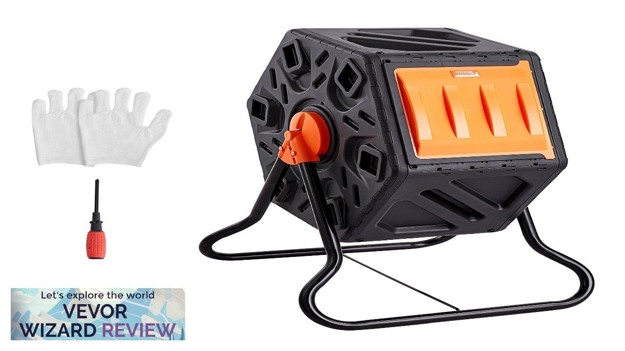 VEVOR Compost Bin 18.5-Gal Composting Tumbler Compact Single Rotating ...