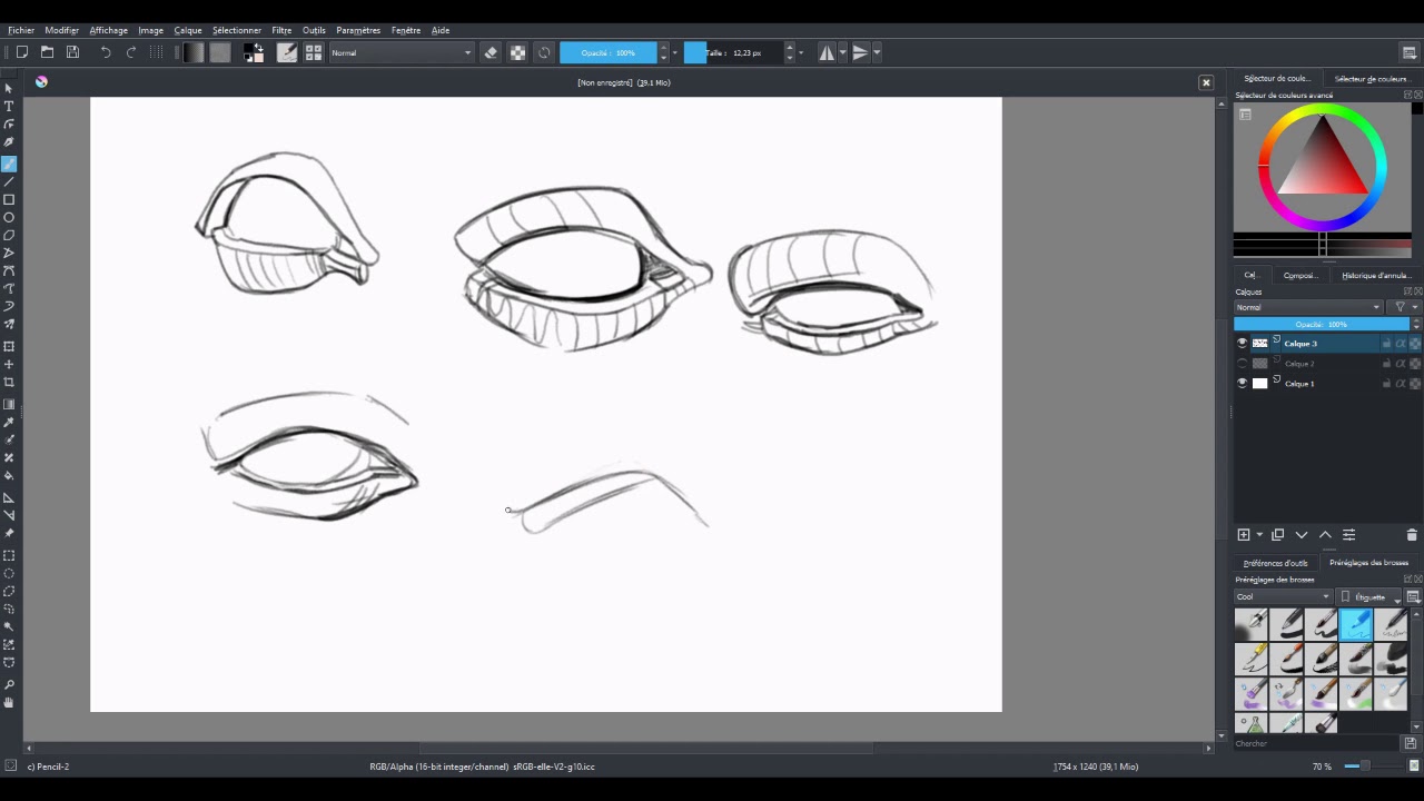 [SpeedPaint] Croquis étude anatomique Oeil #17 Morpho: Formes synthétiques - YouTube