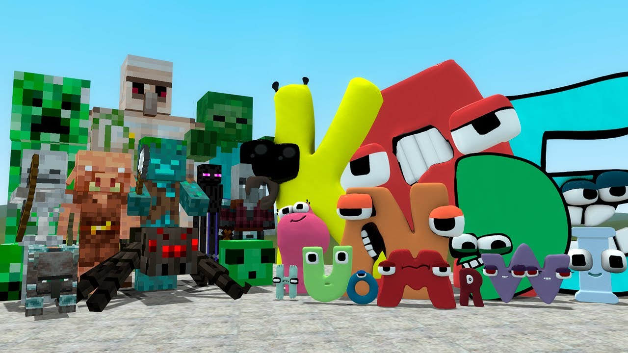 ALL MINECRAFT MOBS VS ALPHABET LORE FAMILY (Garry's Mod) - YouTube