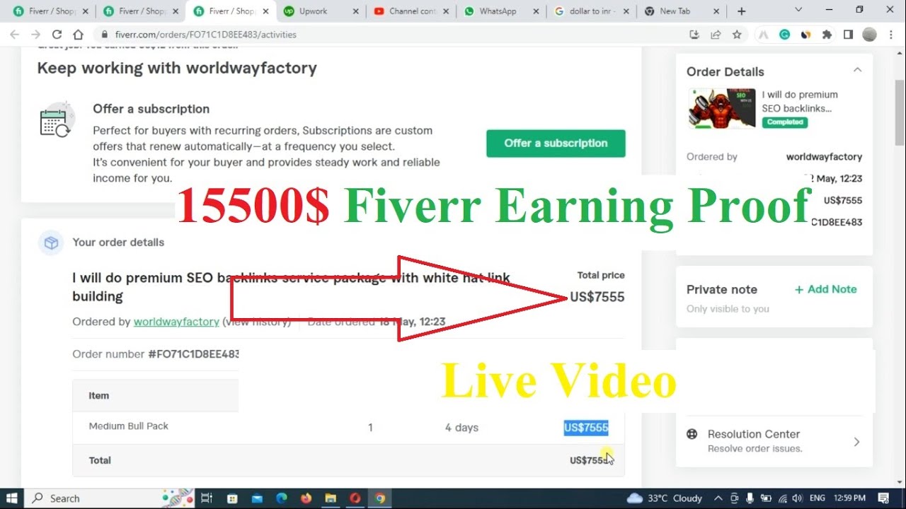 Earned $15500 in 30 Days 🔥 Fiverr Earning Proof || Fiverr Gigs ko rank ...