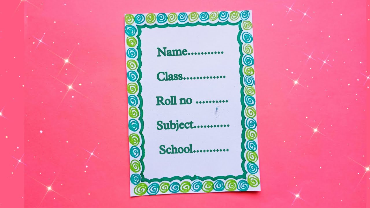 Last minute simple border design for project file | Front page border ...