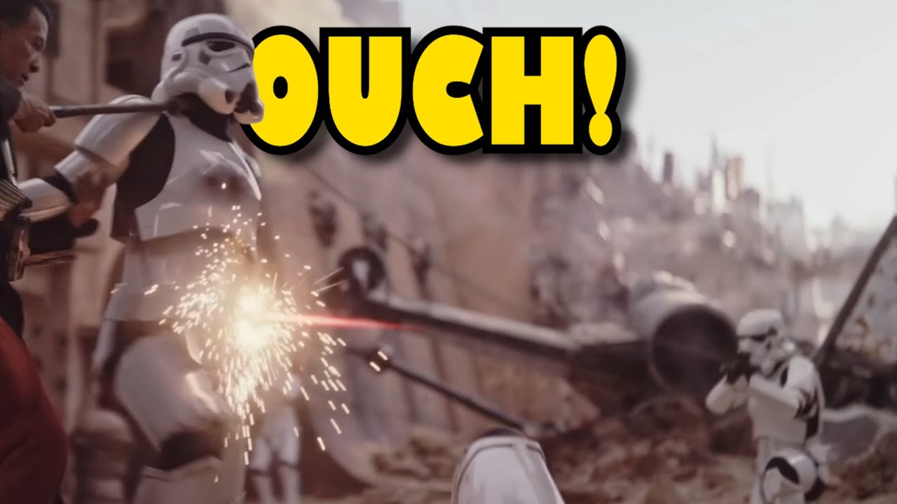 Stormtrooper gets shot in the plums... - YouTube