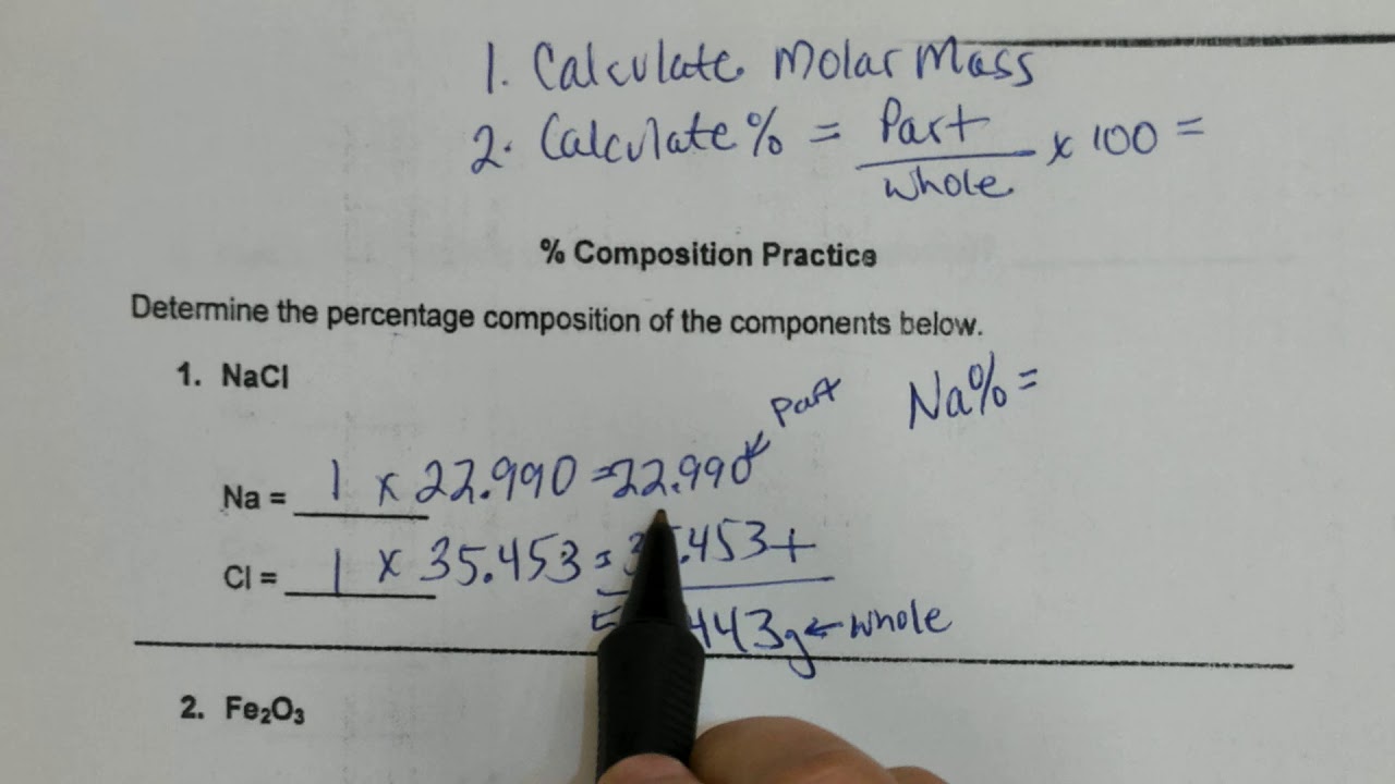 Percent Composition of NaCl - YouTube