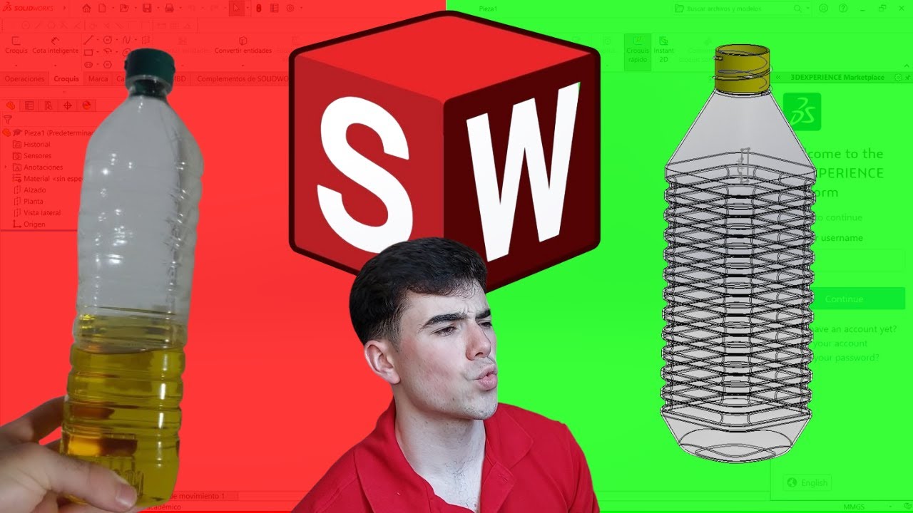 SolidWorks Challenge: Creating a Simple Oil Bottle at Home! - YouTube