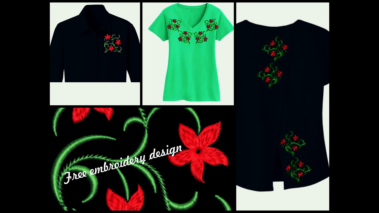 HOW TO DIGITIZE A SIMPLE FLORAL SCROLL DESIGN || FREE EMBROIDERY DESIGN ...